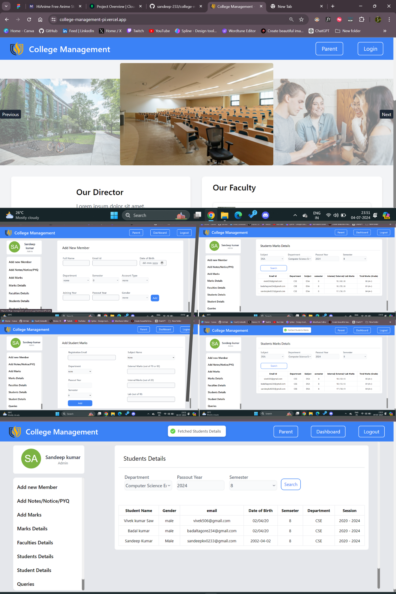 GitHub - sandeep-233/college-management: Built using the MERN stack (MongoDB, Express.js, React ...